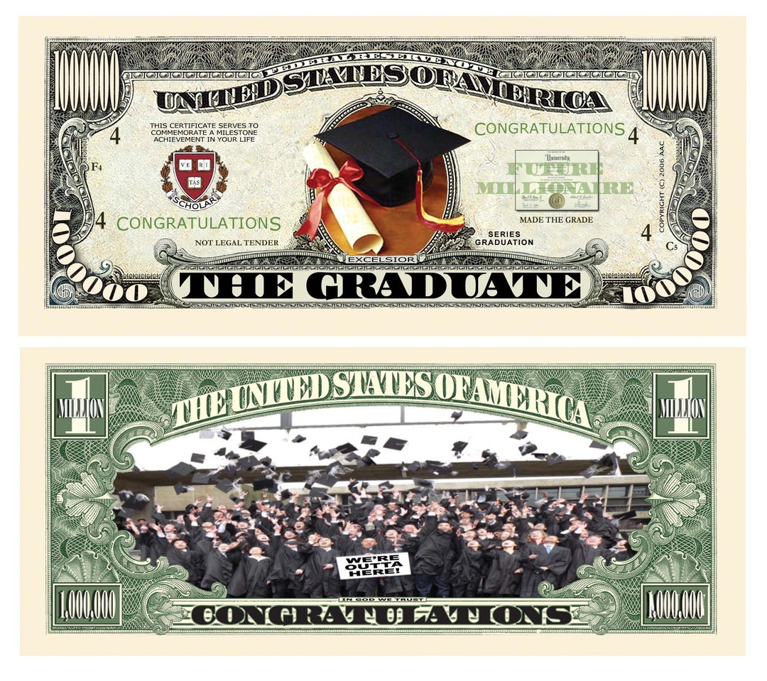 Graduation The Graduate Party Favor Million Dollar Collectible Novelty ...