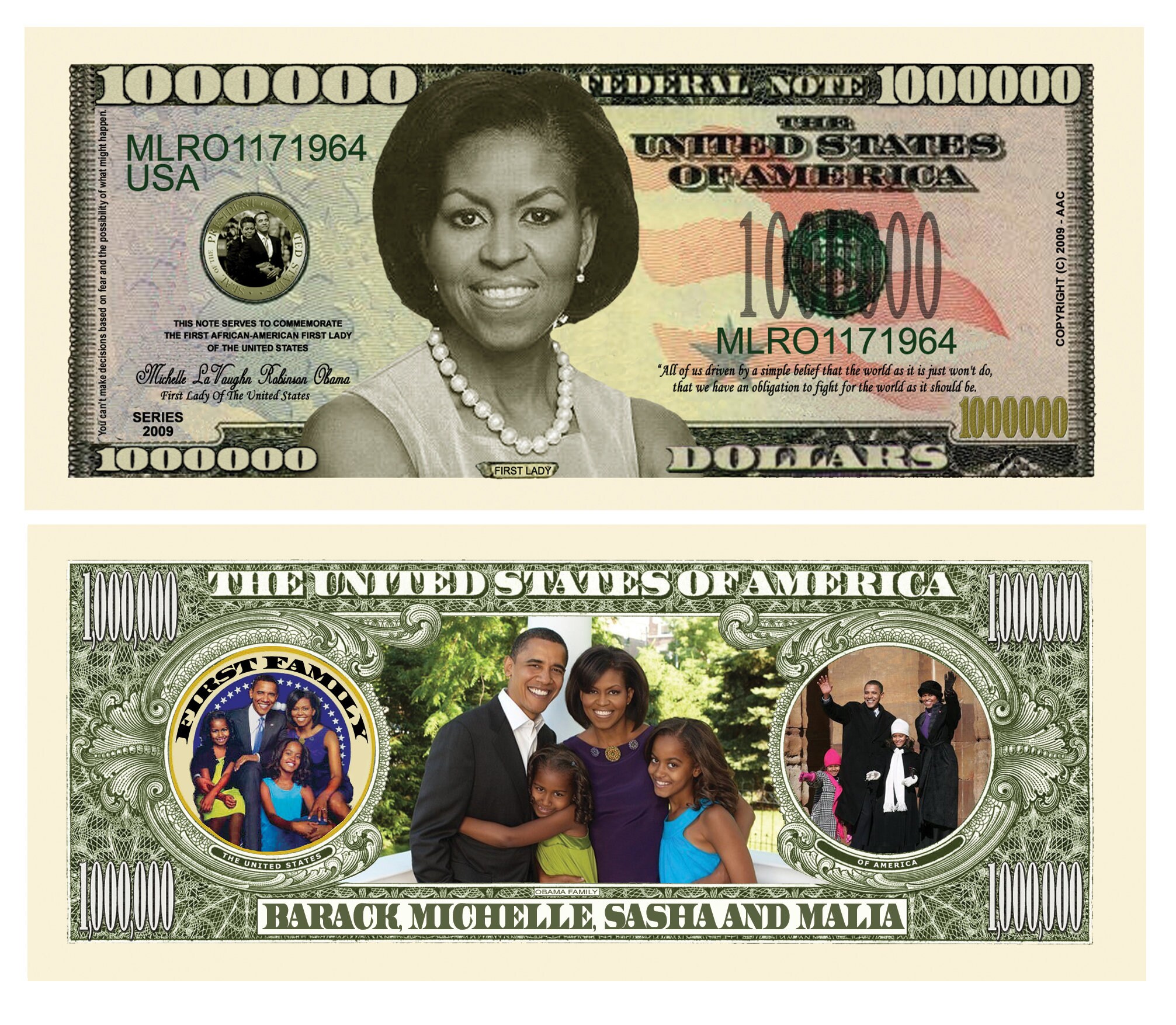 One Million Dollar Bill Obama