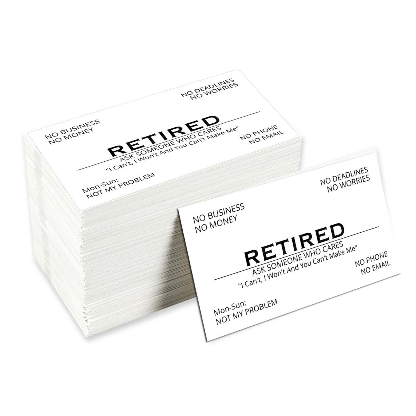 Funny Retirement Business Cards 25 Humorous Novelty Gift for the ...