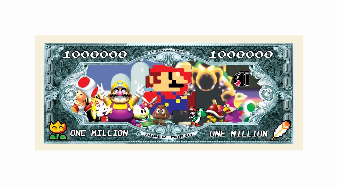 Super Mario Bros Limited Edition Commemorative Million Dollar - Etsy Canada