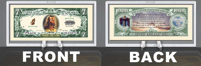 Jesus Christ Seven Dollar Bill Desktop Collectible Comes in - Etsy