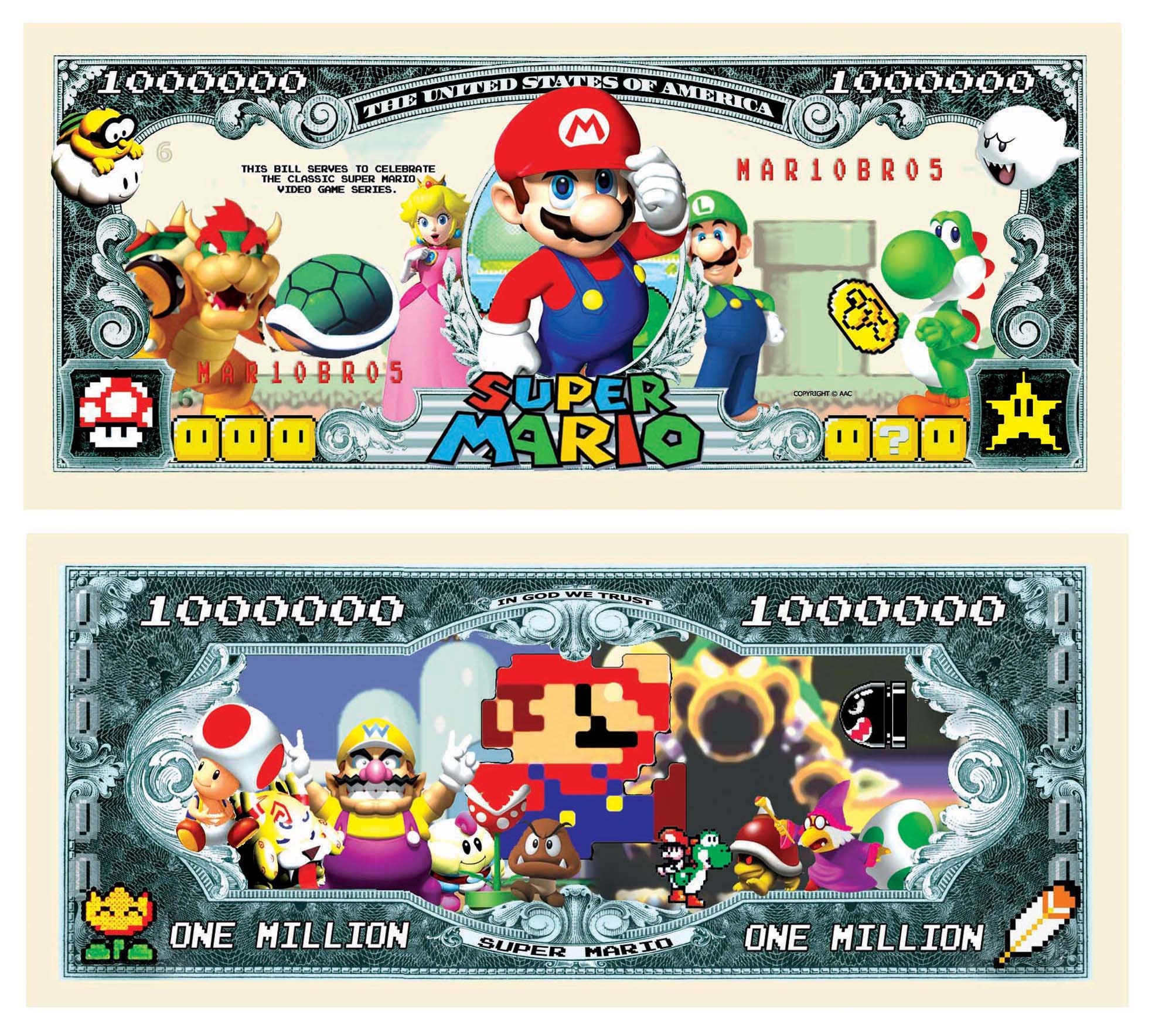 Super Mario Bros Limited Edition Commemorative Million Dollar ...
