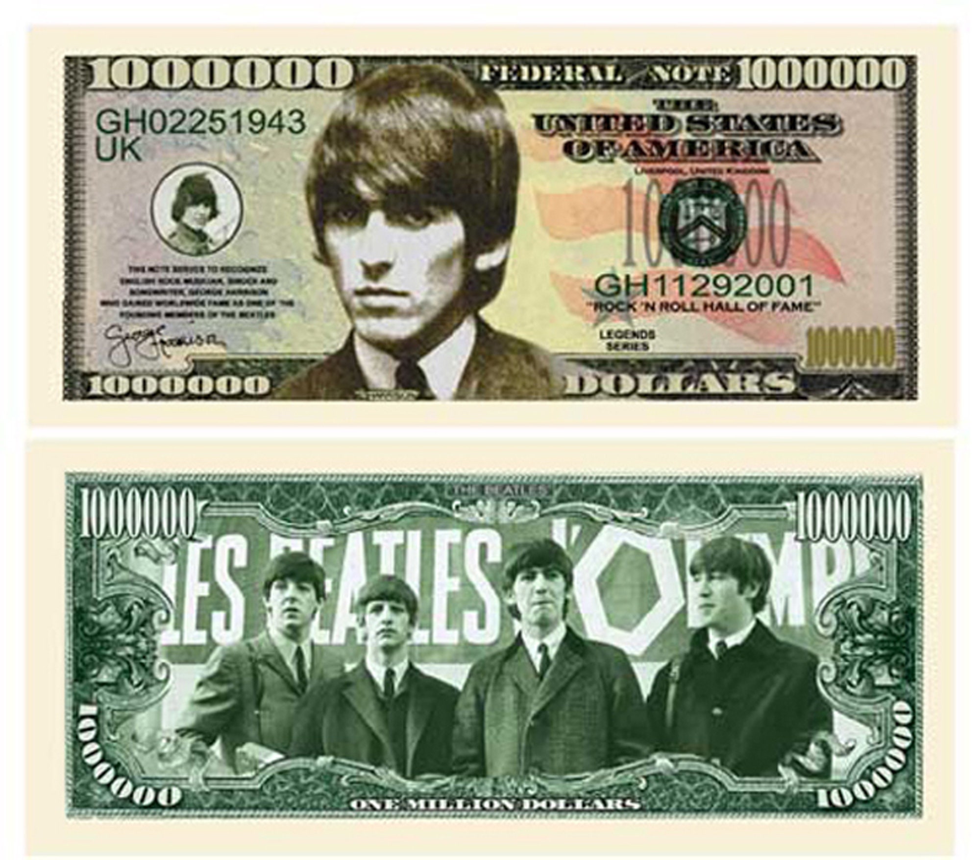 The Beatles Million Dollar Novelty Bills Complete Set of 4 - Etsy