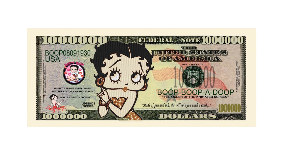 Betty Boop Million Dollar Collectible Novelty Bill not Real - Etsy