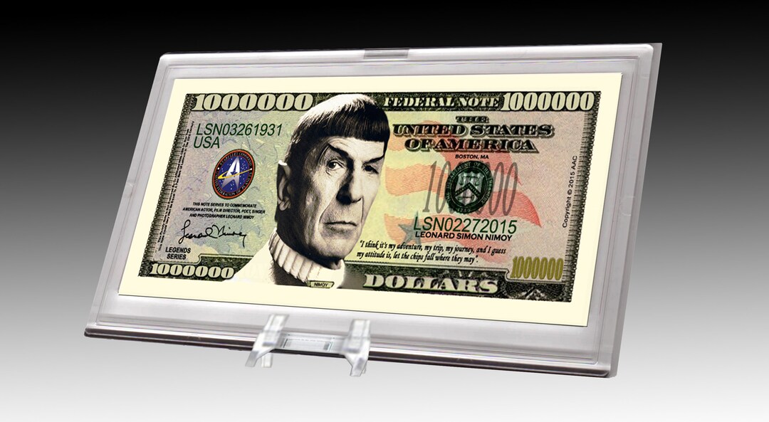 Spock Leonard Nimoy Star Trek Million Dollar Bill Desktop - Etsy