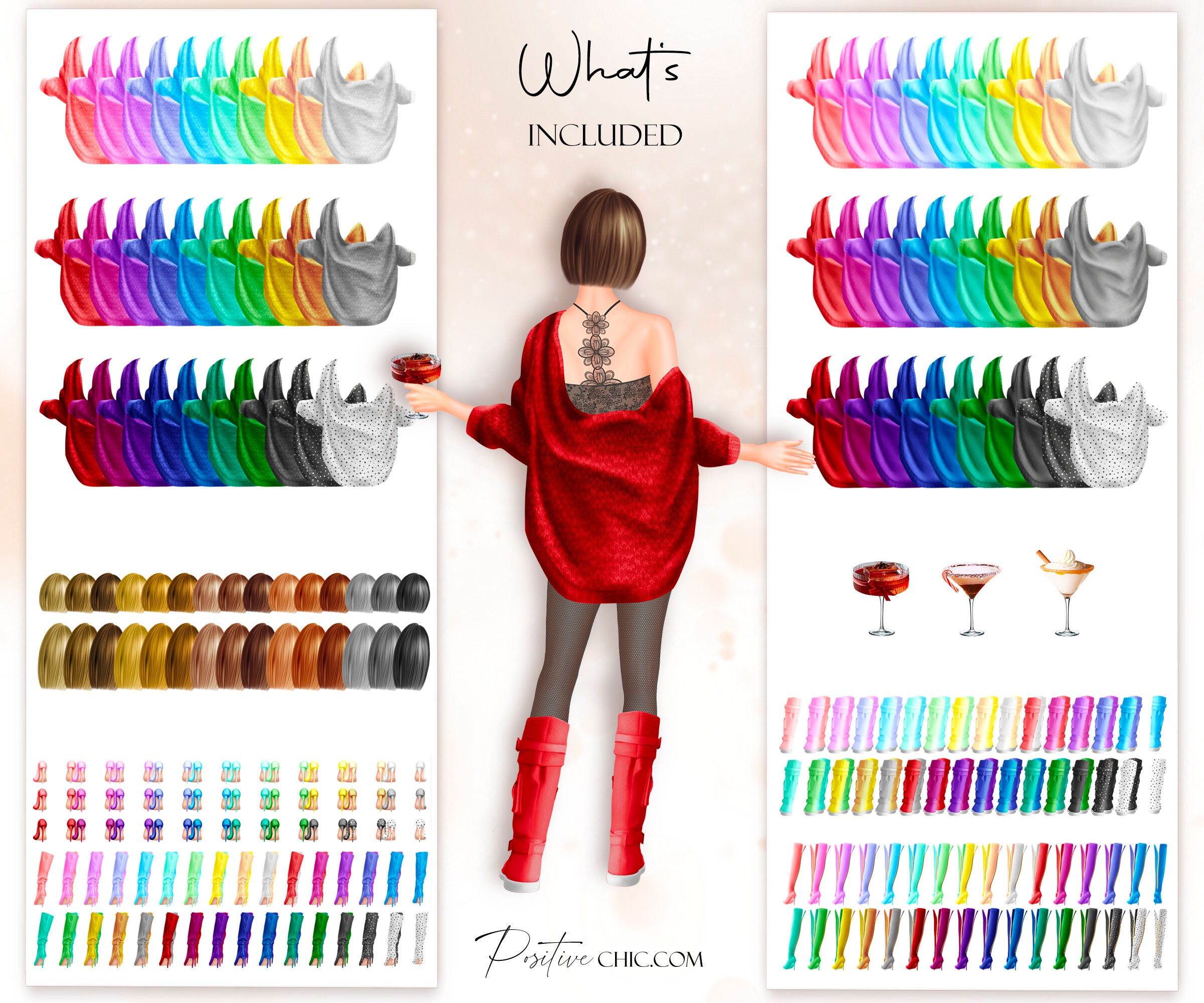 Winter Best Friend Clip Art Christmas Best Friends Portrait Winter ...