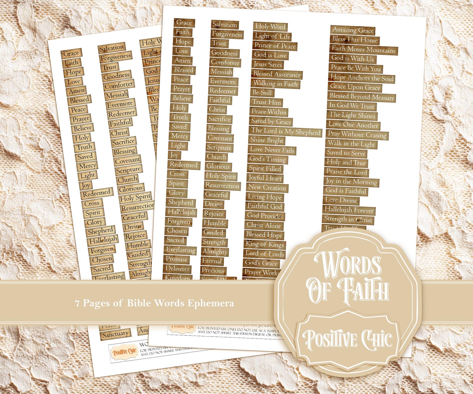 Bible Words Ephemera Faith Words PNG Junk Journal Ephemera Words ...