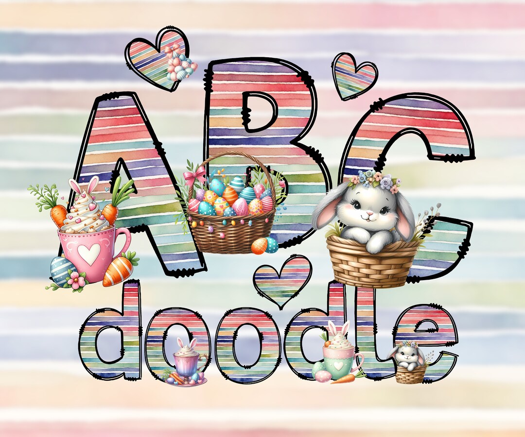 Doodle Font Easter Doodle Alphabet Clipart Easter Clip Art PNG Designs ...