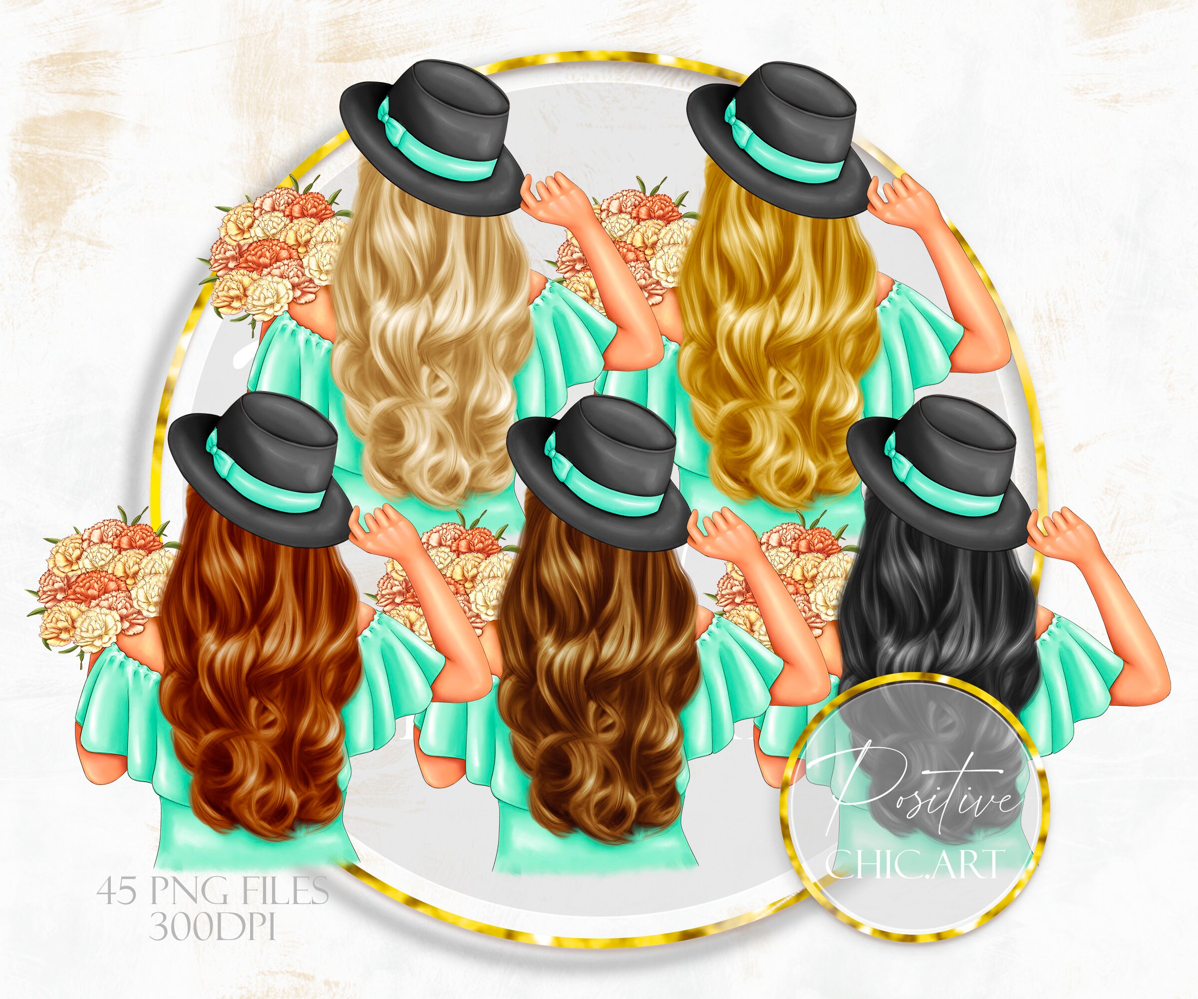 Floral Clipart Spring Flowers Illustration Planner Girl Drawing Fashion ...