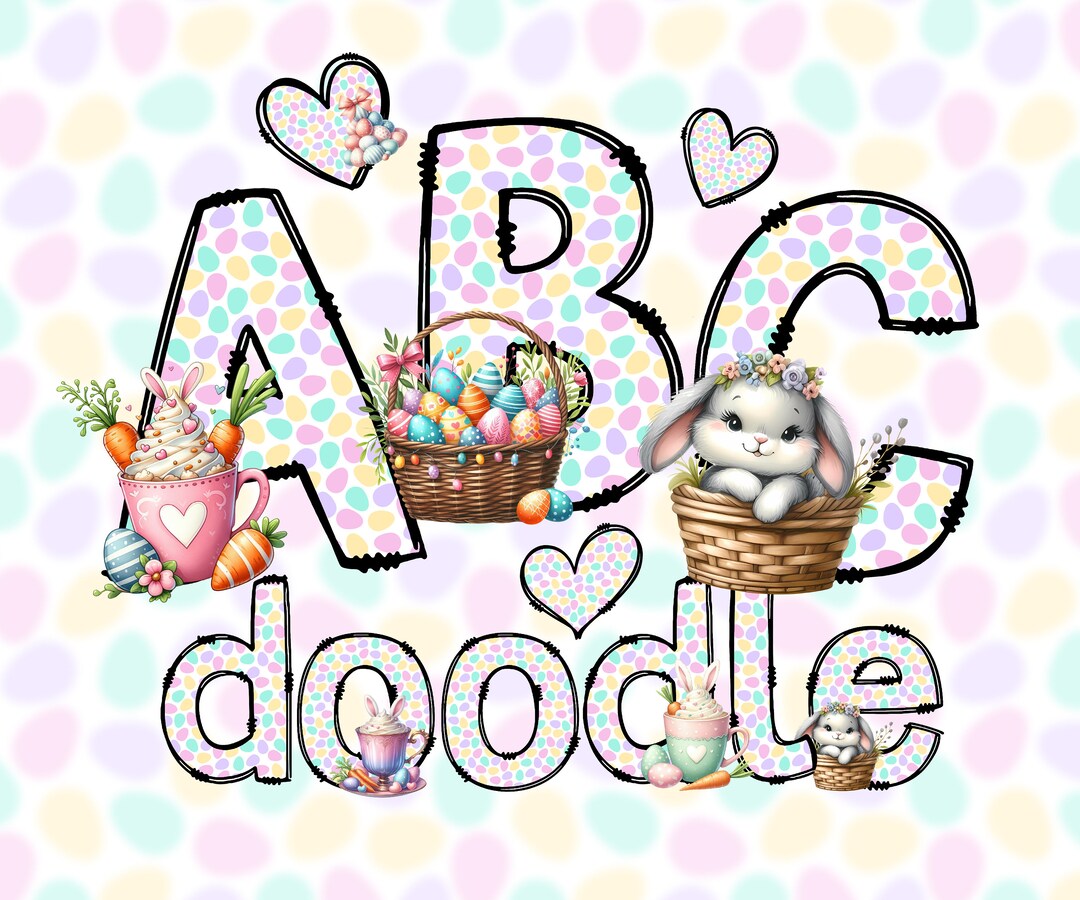 Doodle Font Easter Doodle Alphabet Clipart Easter Clip Art PNG Designs ...