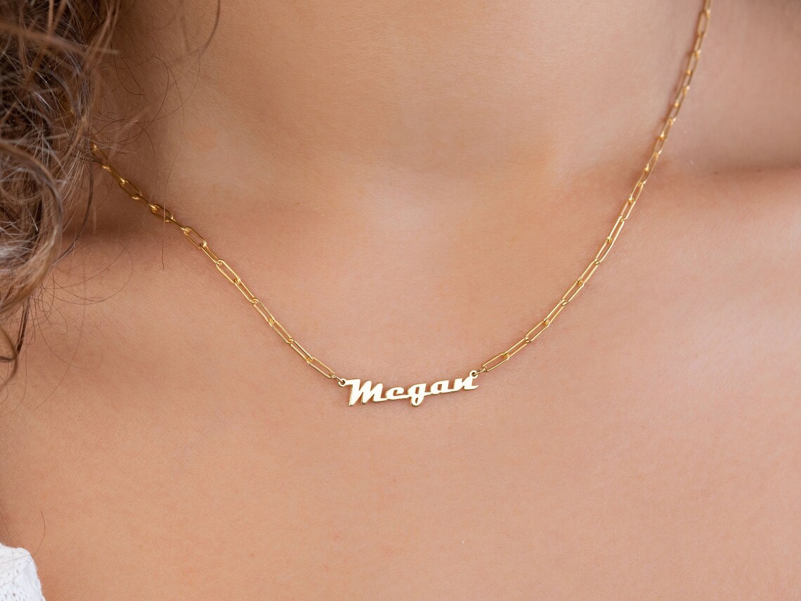 Silver Name Necklace Personalize Gift Sterling Silver Name - Etsy