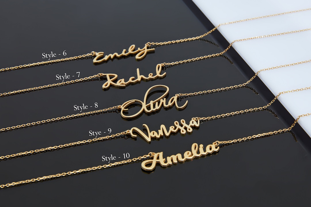 Personalized Name Necklaces - Silver Name Necklace - Gold Mama Necklace ...