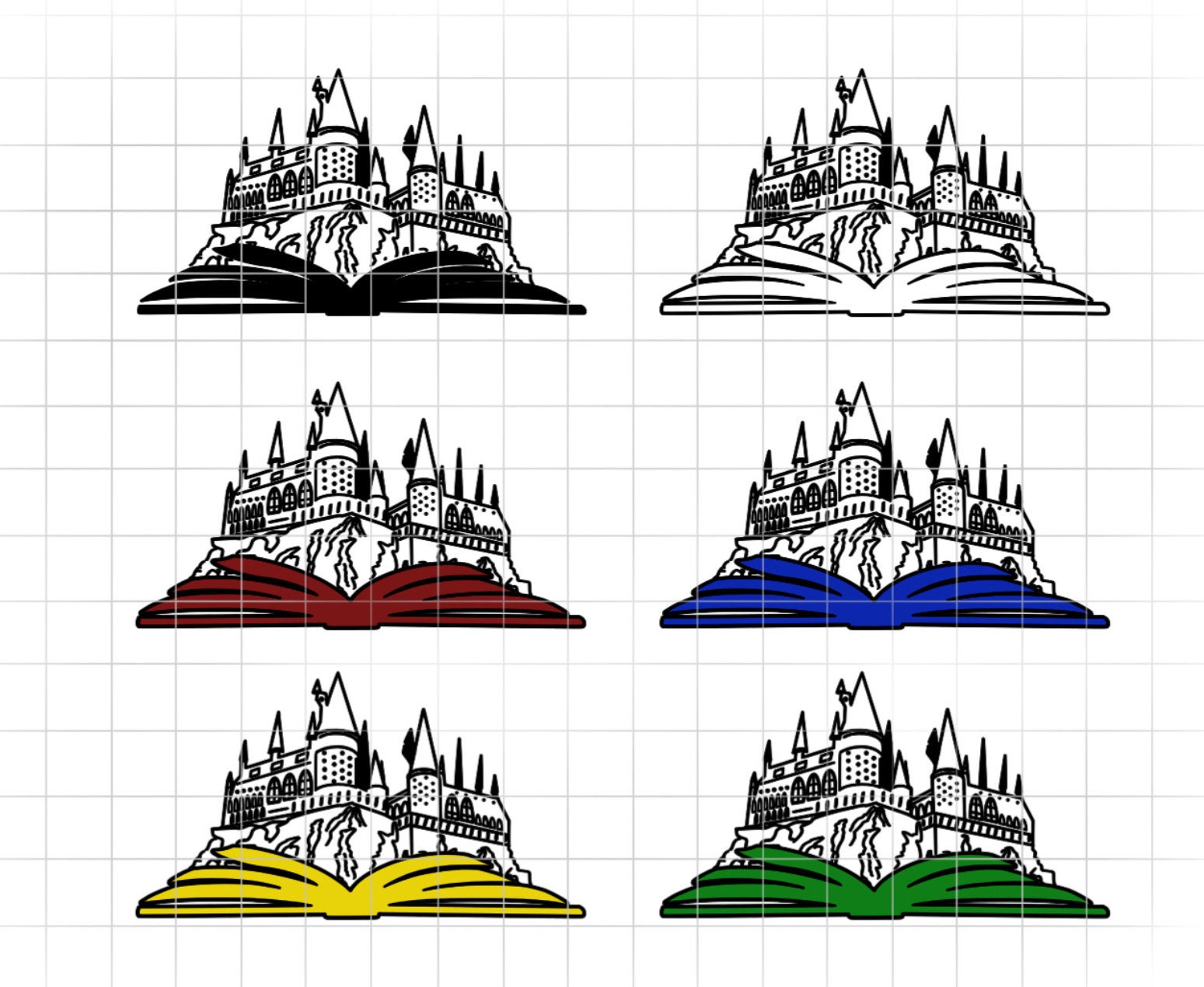 Magical Book Castle SVG Digital Download Book Series Movies - Etsy