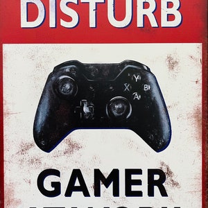 Metal Sign Retro Gamer, Home Gaming Room, Man Cave, Home Office ...