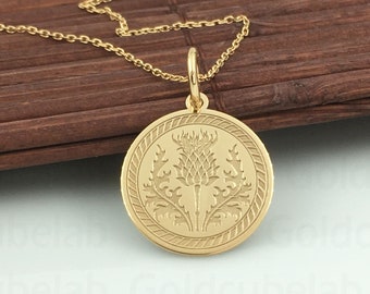 Handmade Scottish Celtic Thistle Charm Pendant Necklace - Etsy