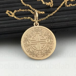 Real 14k Solid Gold Five Bats Necklace, Personalized Pendant, Good Luck ...