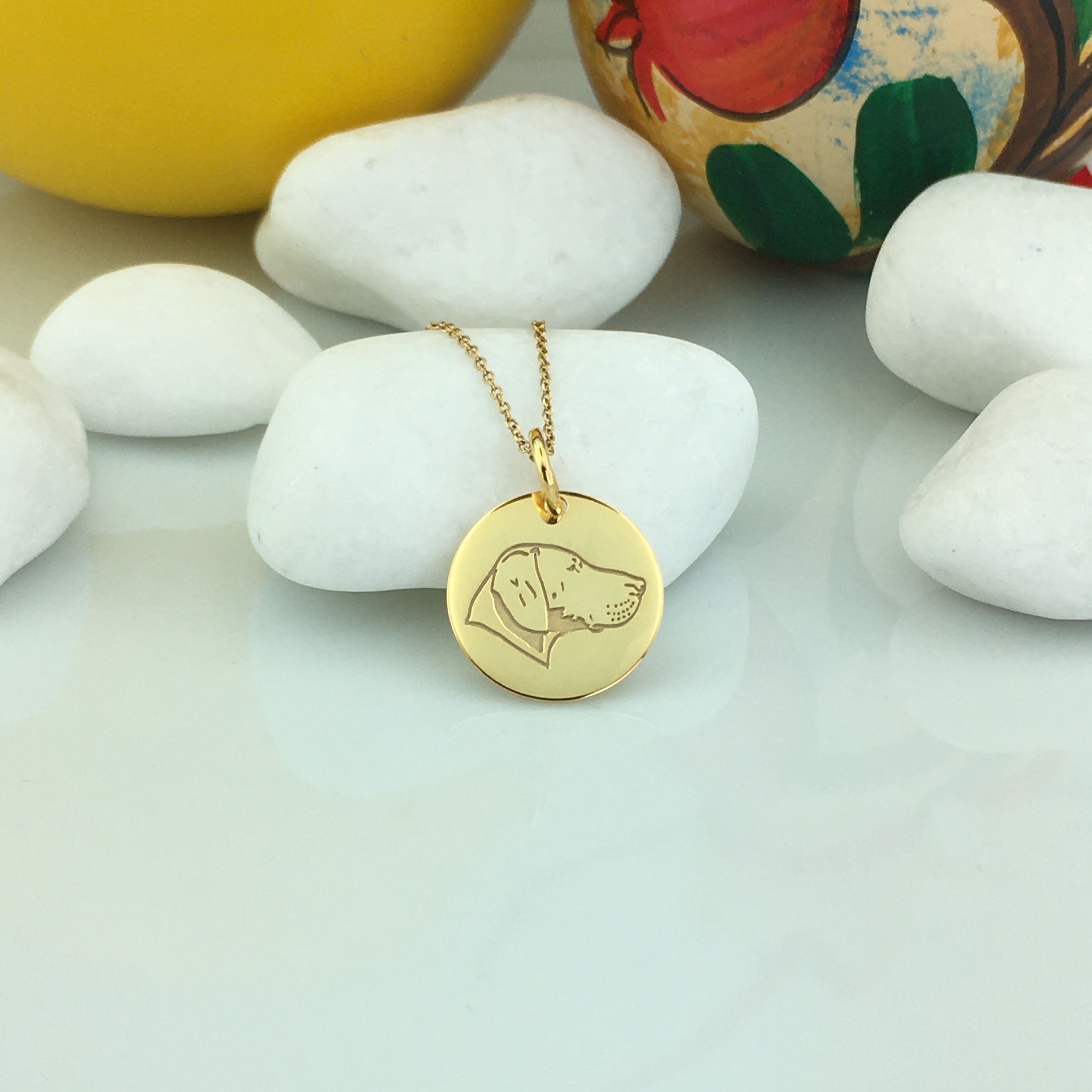 Real 14k Solid Gold German Shorthaired Pointer Necklace | Etsy