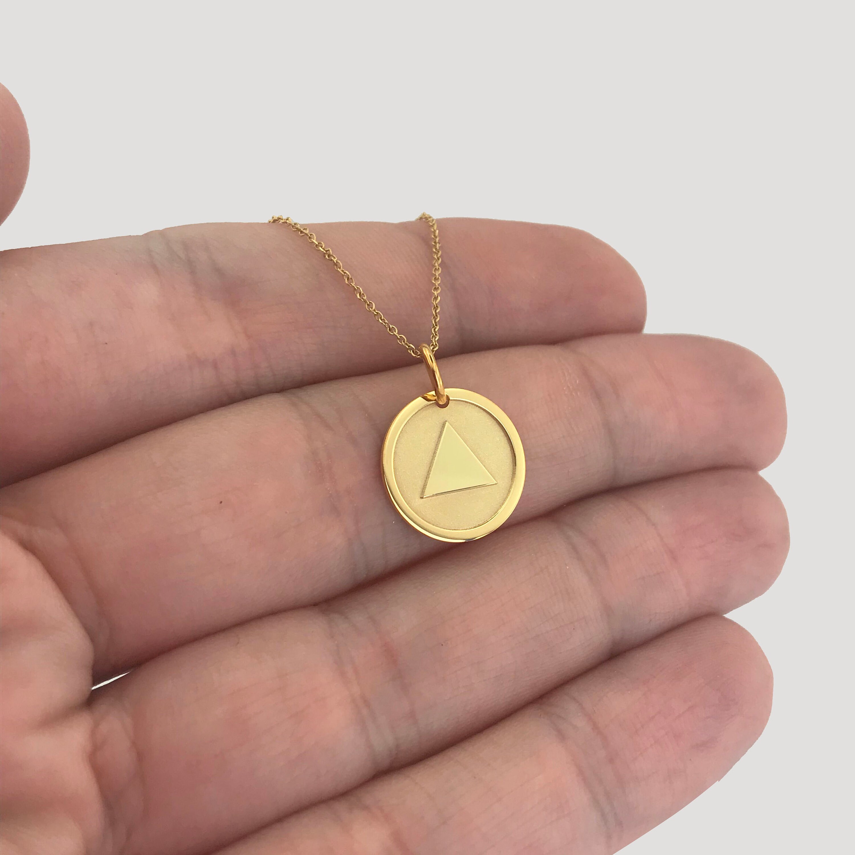 Real 14k Solid Gold Fire Element Necklace Personalized Gold - Etsy