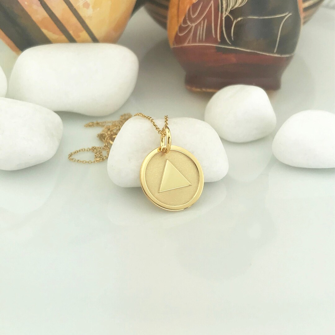 Real 14k Solid Gold Fire Element Necklace, Personalized Gold Fire ...