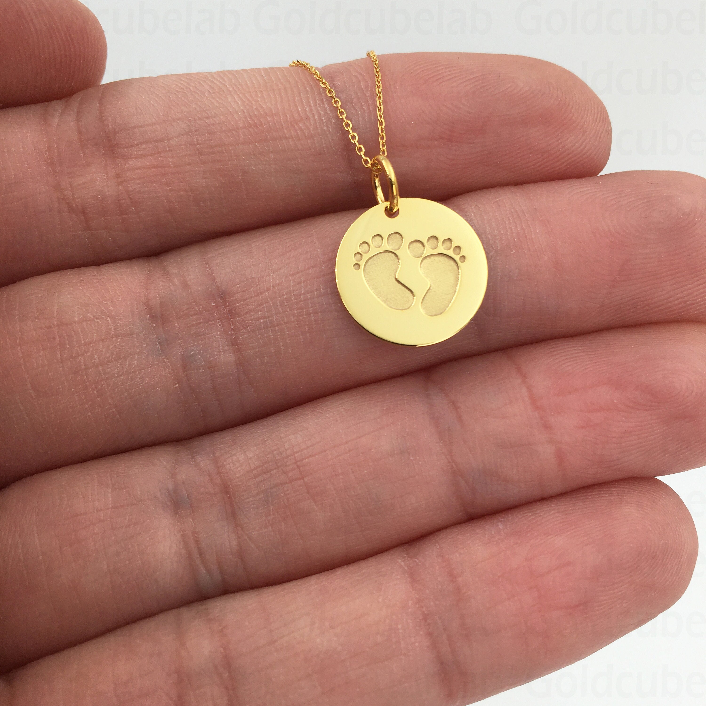 Real 14k Solid Gold Baby Feet Necklace Personalized Baby Feet - Etsy