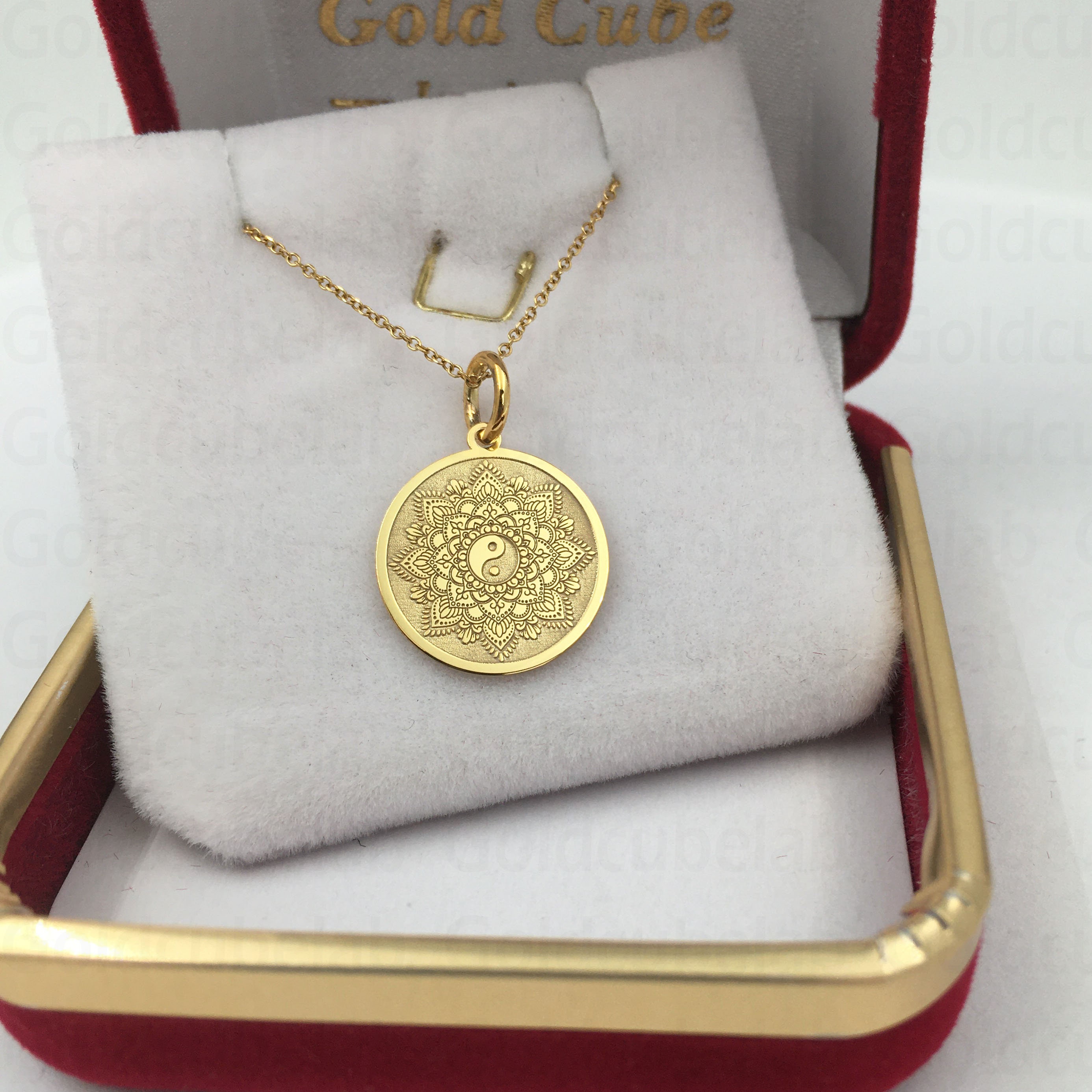 Real 14k Solid Gold Yin Yang Necklace, Personalized Yin Yang Pendant ...