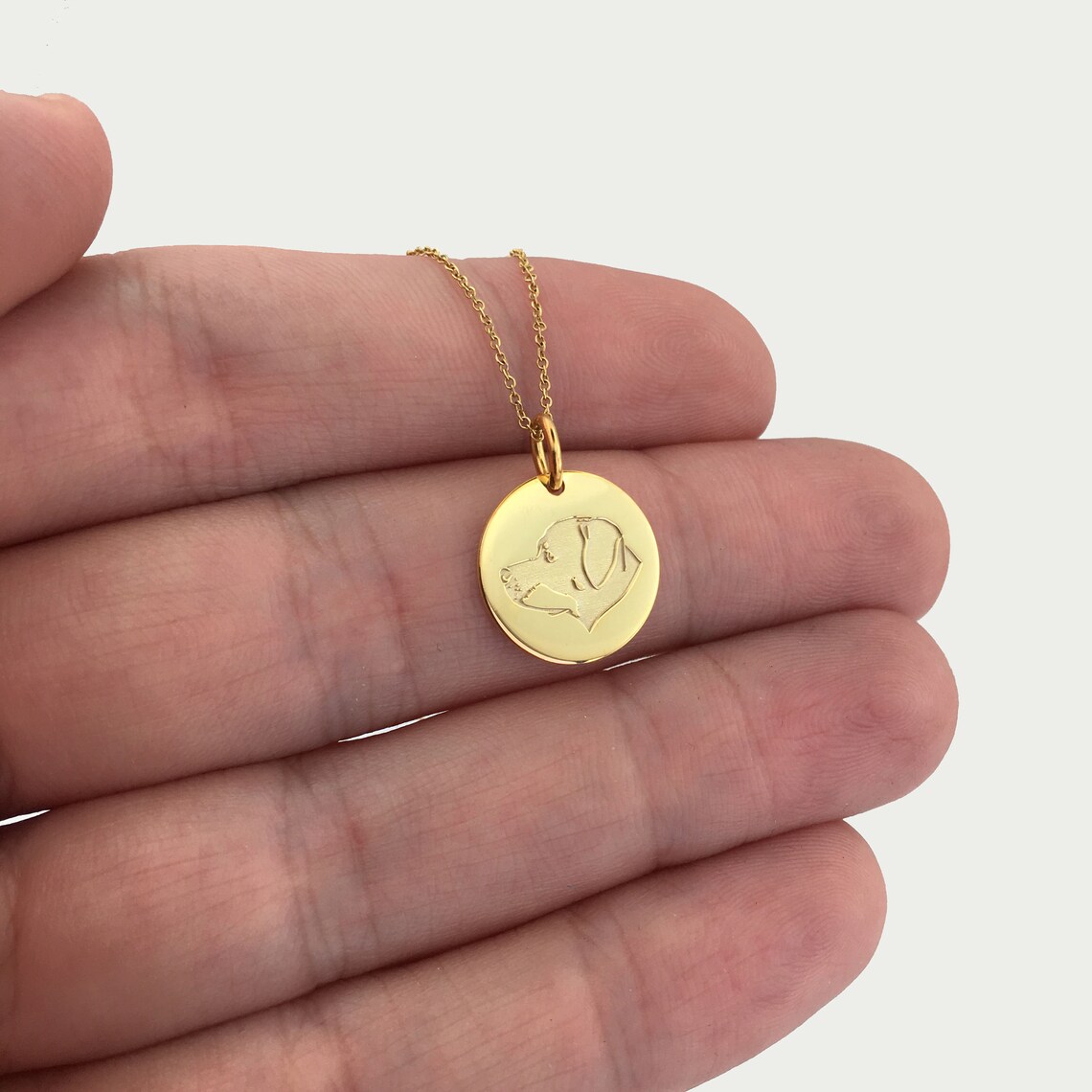 Real 14k Solid Gold Rottweiler Necklace Personalized | Etsy