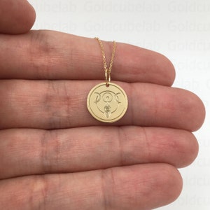 Real 14k Solid Gold Gaia Necklace, Personalized Gaia Pendant, Mother ...