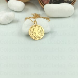 Real 14k Solid Gold Lioness Necklace, Personalized Lioness Pendant ...