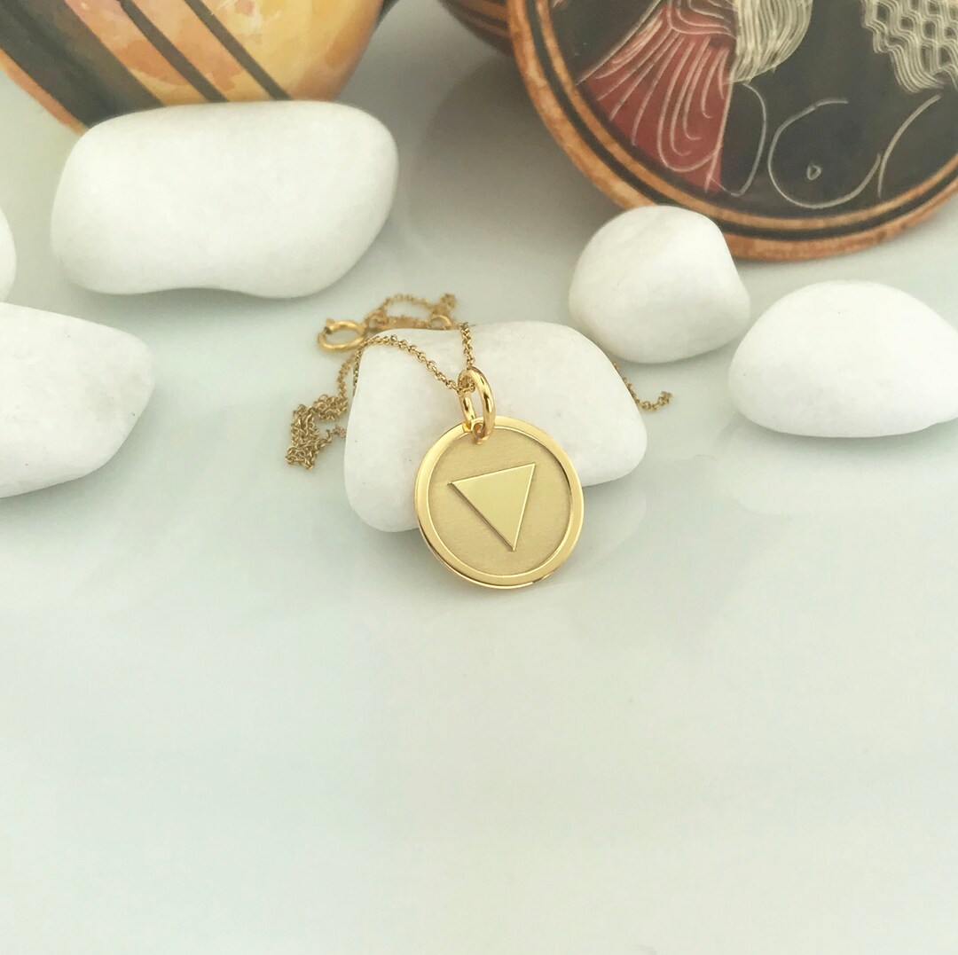 Real 14k Solid Gold Water Element Necklace, Personalized Gold Water ...