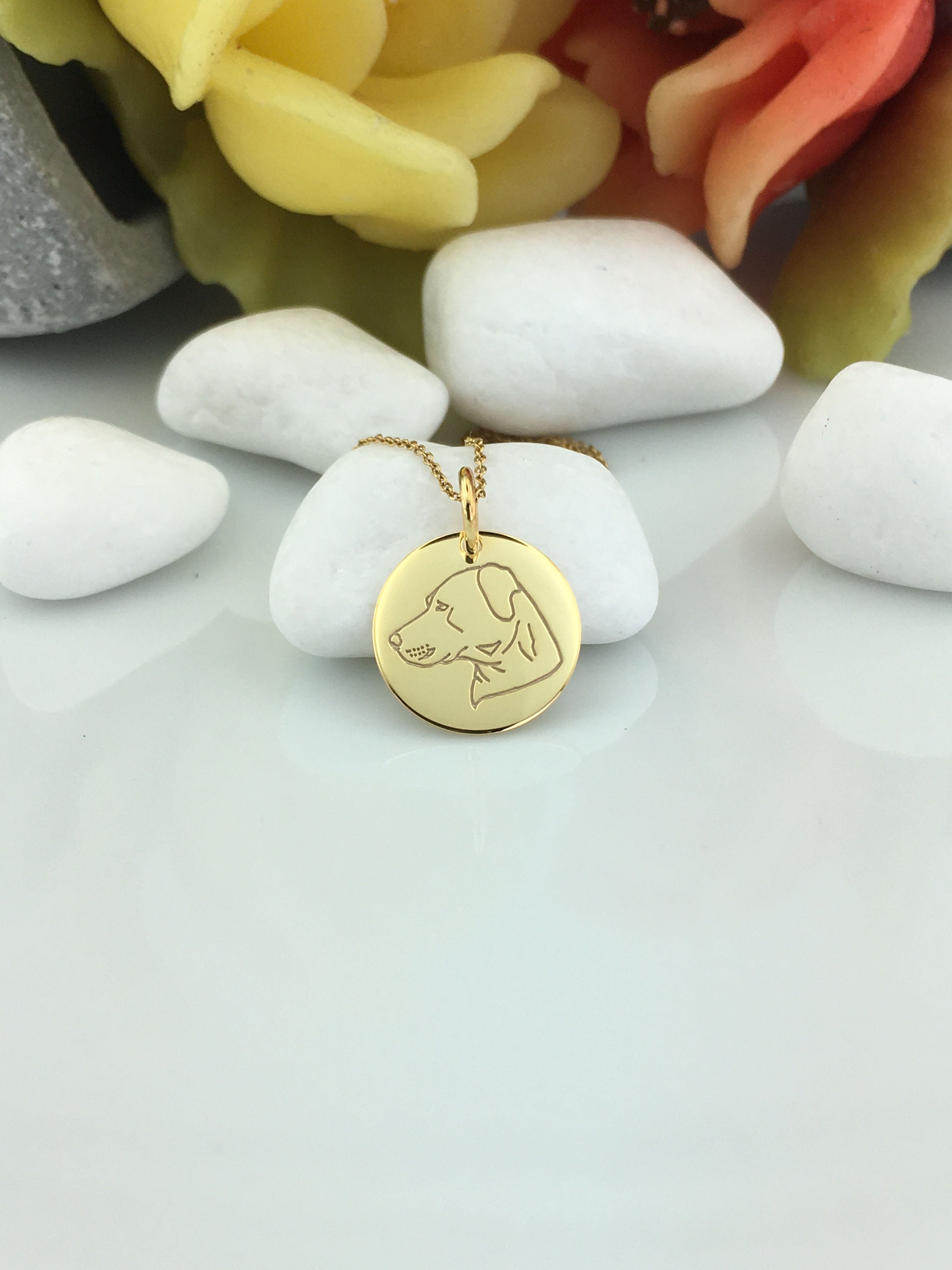 Real 14k Solid Gold Labrador Retriever Necklace Personalized - Etsy