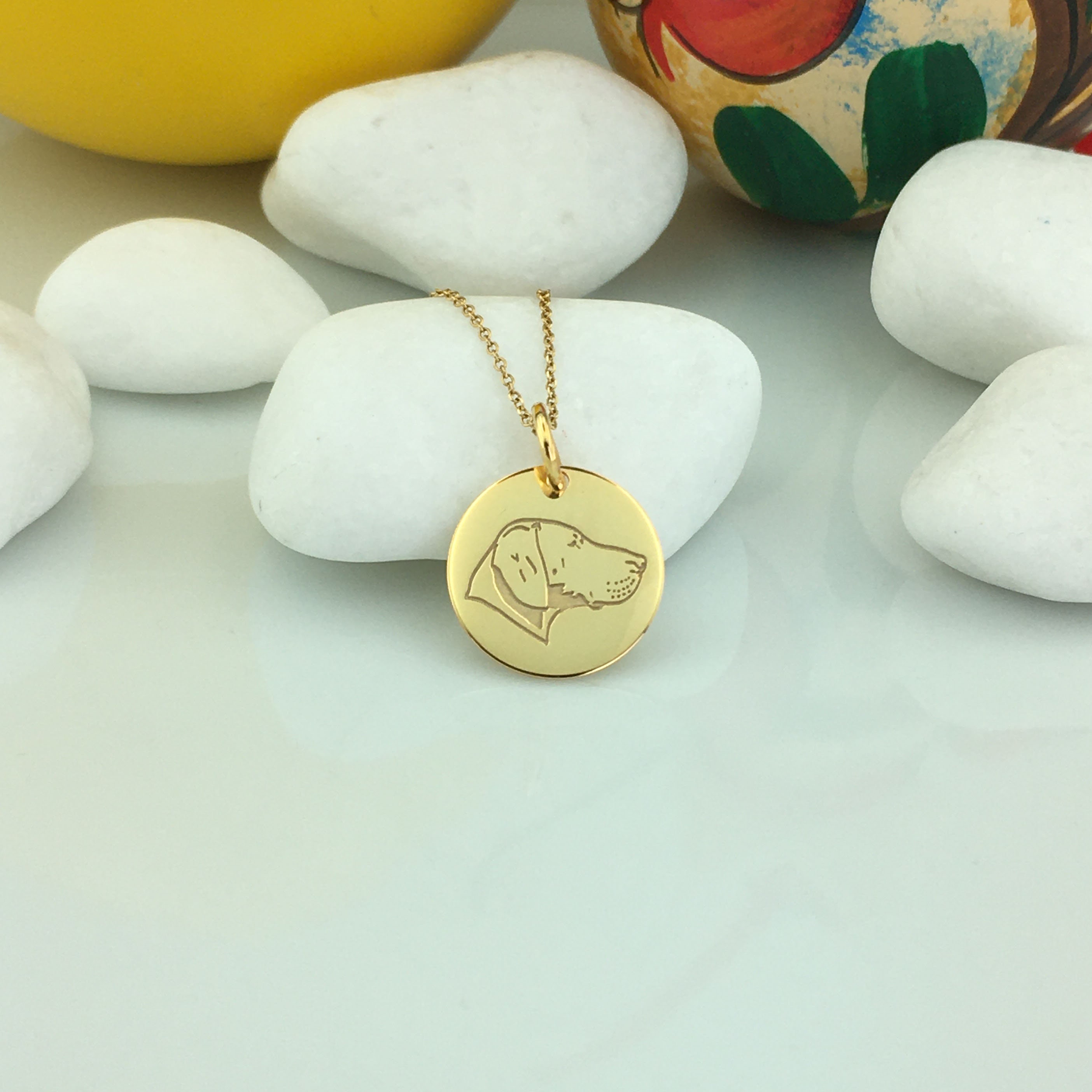 Real 14k Solid Gold German Shorthaired Pointer Necklace | Etsy