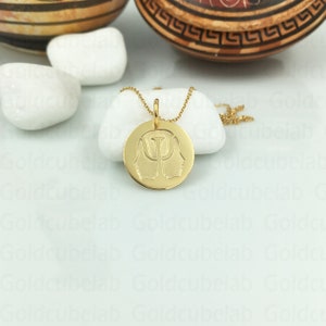 Real 14k Solid Gold Psychology Necklace, Personalized Psychology ...