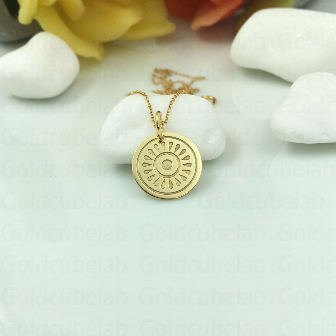 Real 14k Solid Gold Mako Adinkra Necklace, Personalized Mako Pendant ...