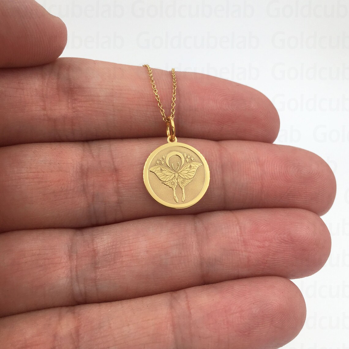 Real 14k Solid Gold Moth Necklace Personalized Moth Pendant - Etsy