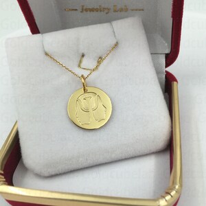 Real 14k Solid Gold Psychology Necklace, Personalized Psychology ...