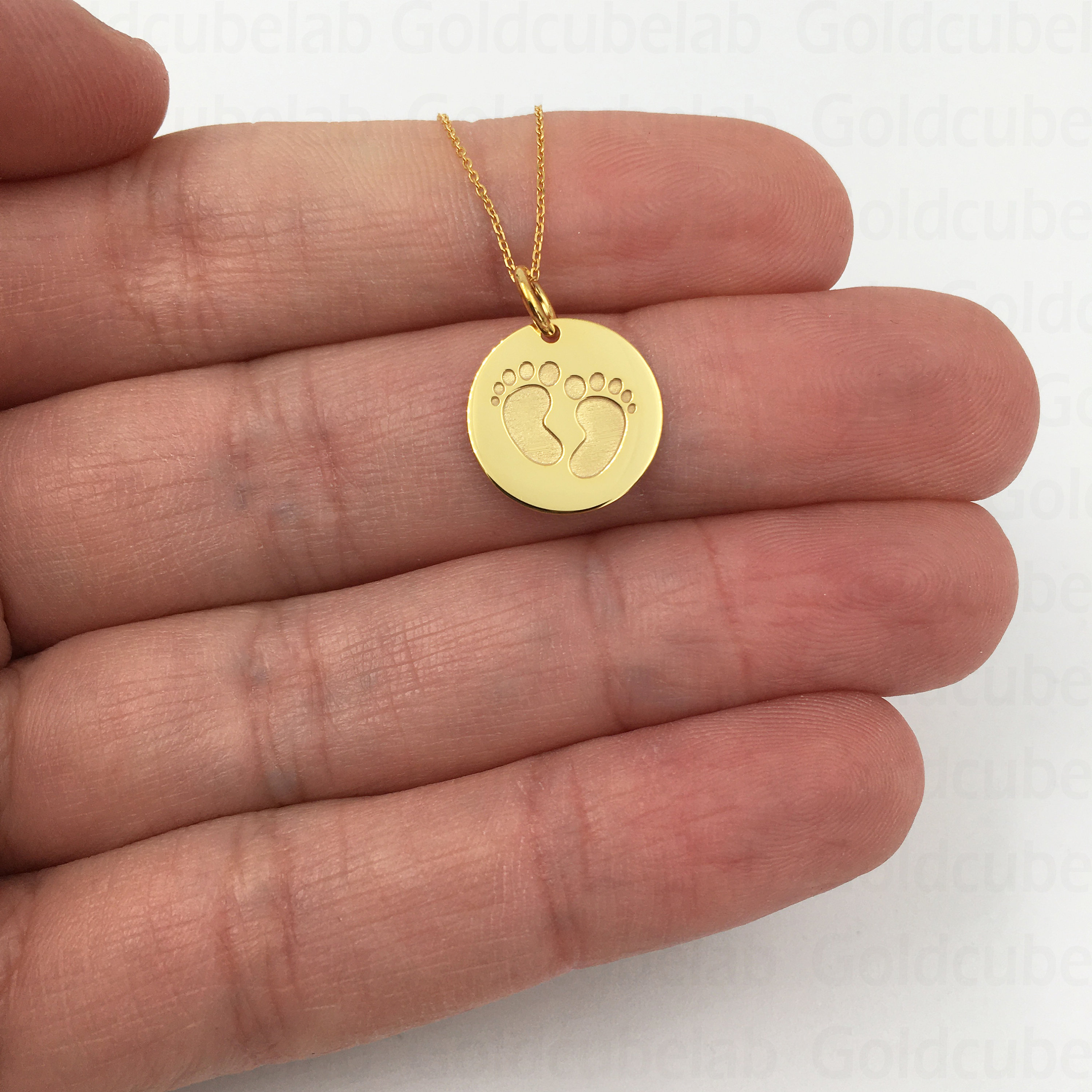 Real 14k Solid Gold Baby Feet Necklace Personalized Baby Feet - Etsy