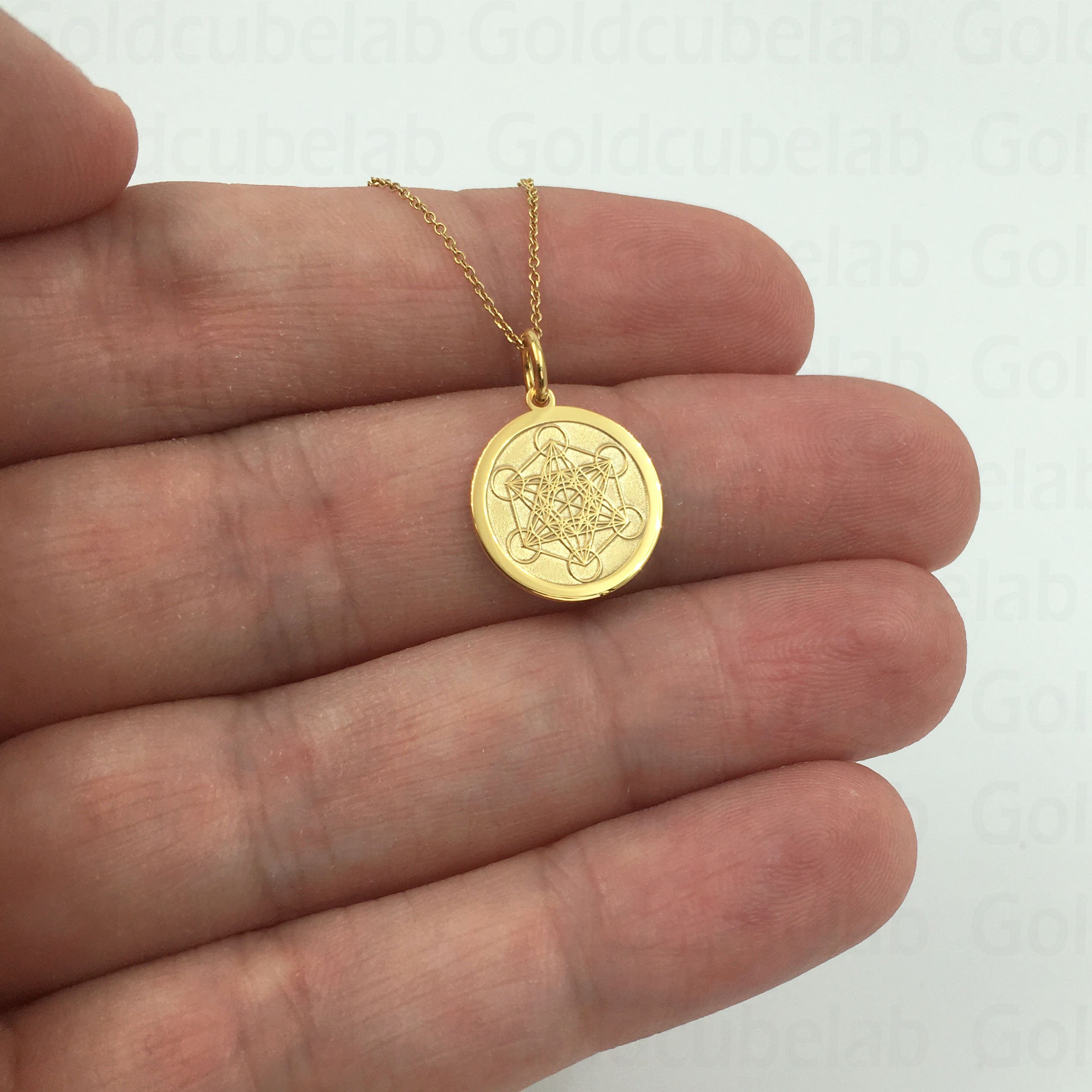 Real 14k Solid Gold Metatron Necklace Personalized Metatron - Etsy