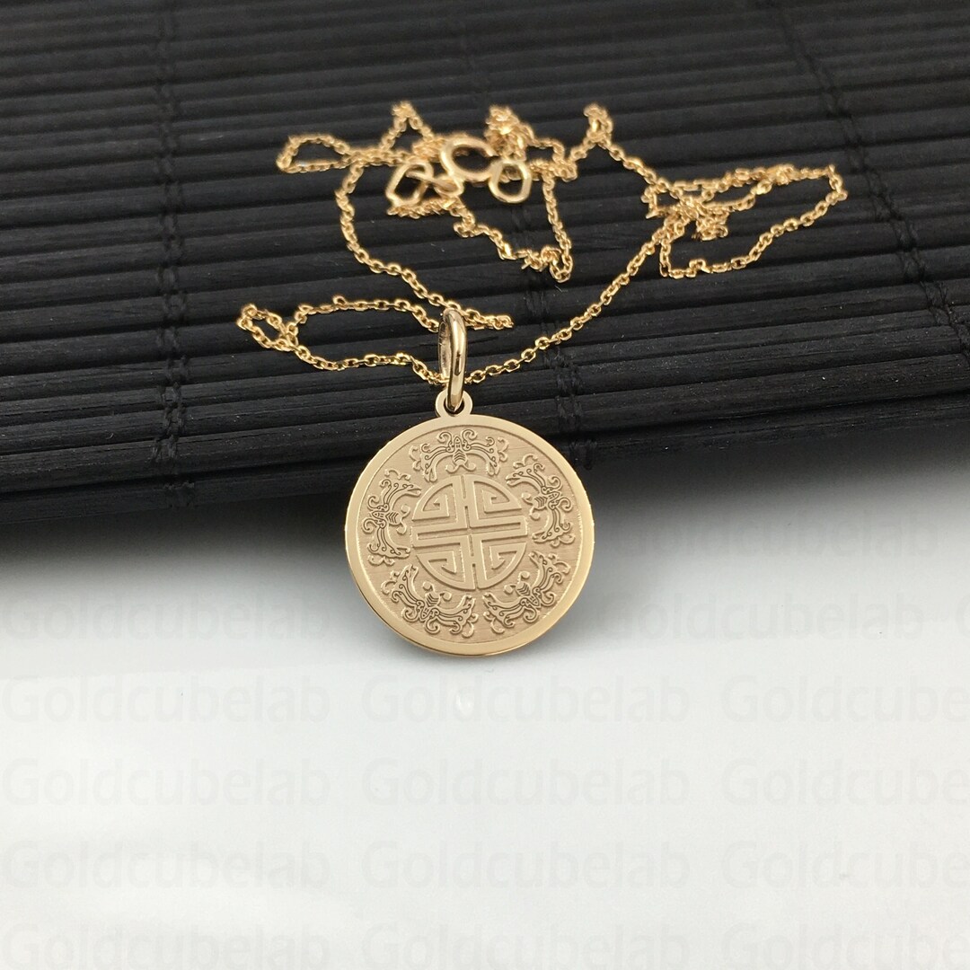 Real 14k Solid Gold Five Bats Necklace, Personalized Pendant, Good Luck ...