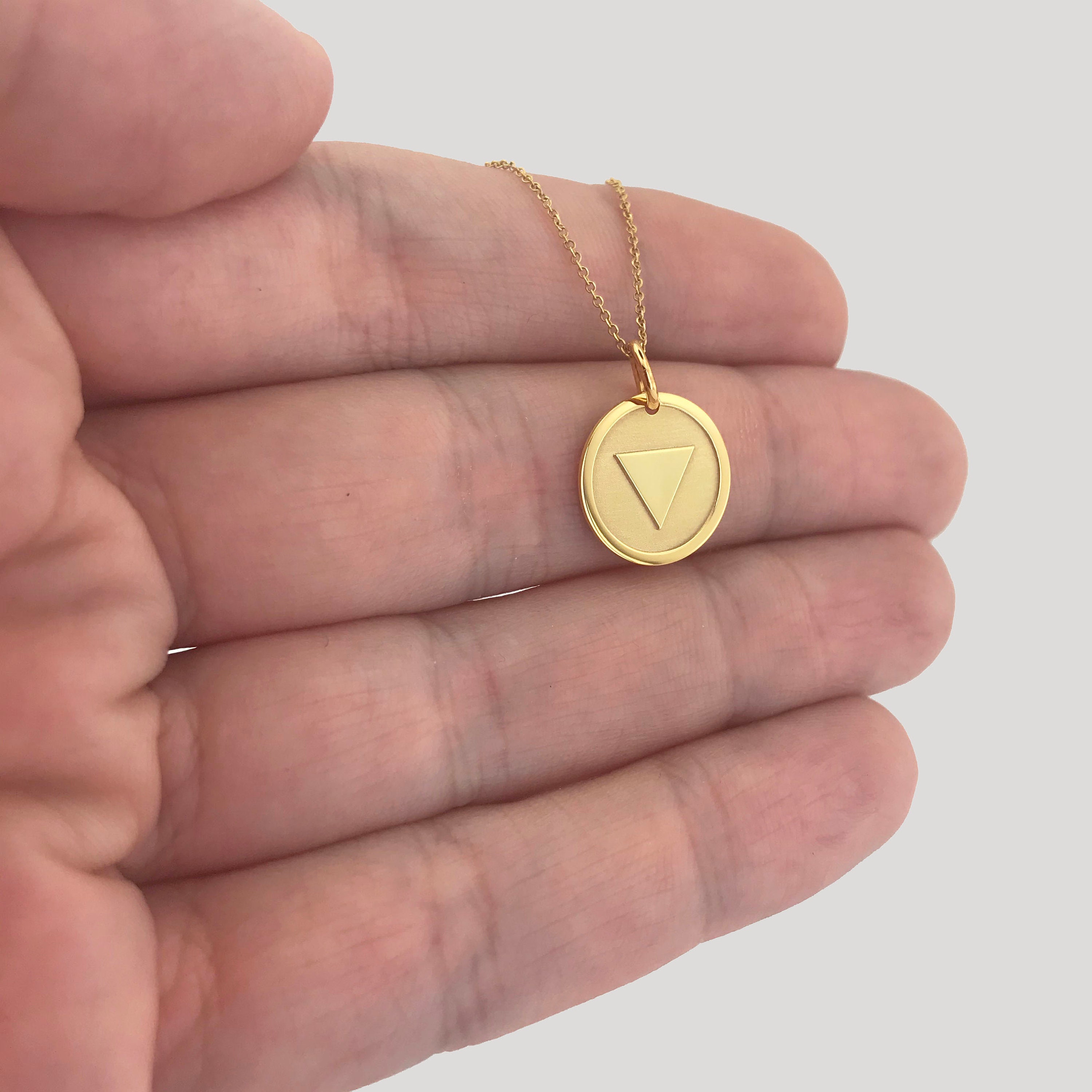 Real 14k Solid Gold Water Element Necklace, Personalized Gold Water ...