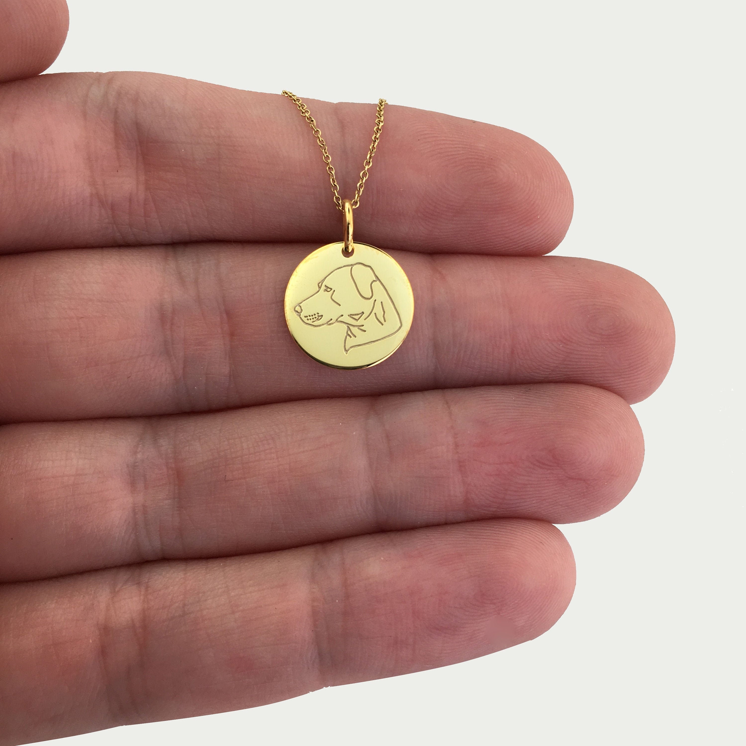 Real 14k Solid Gold Labrador Retriever Necklace Personalized - Etsy