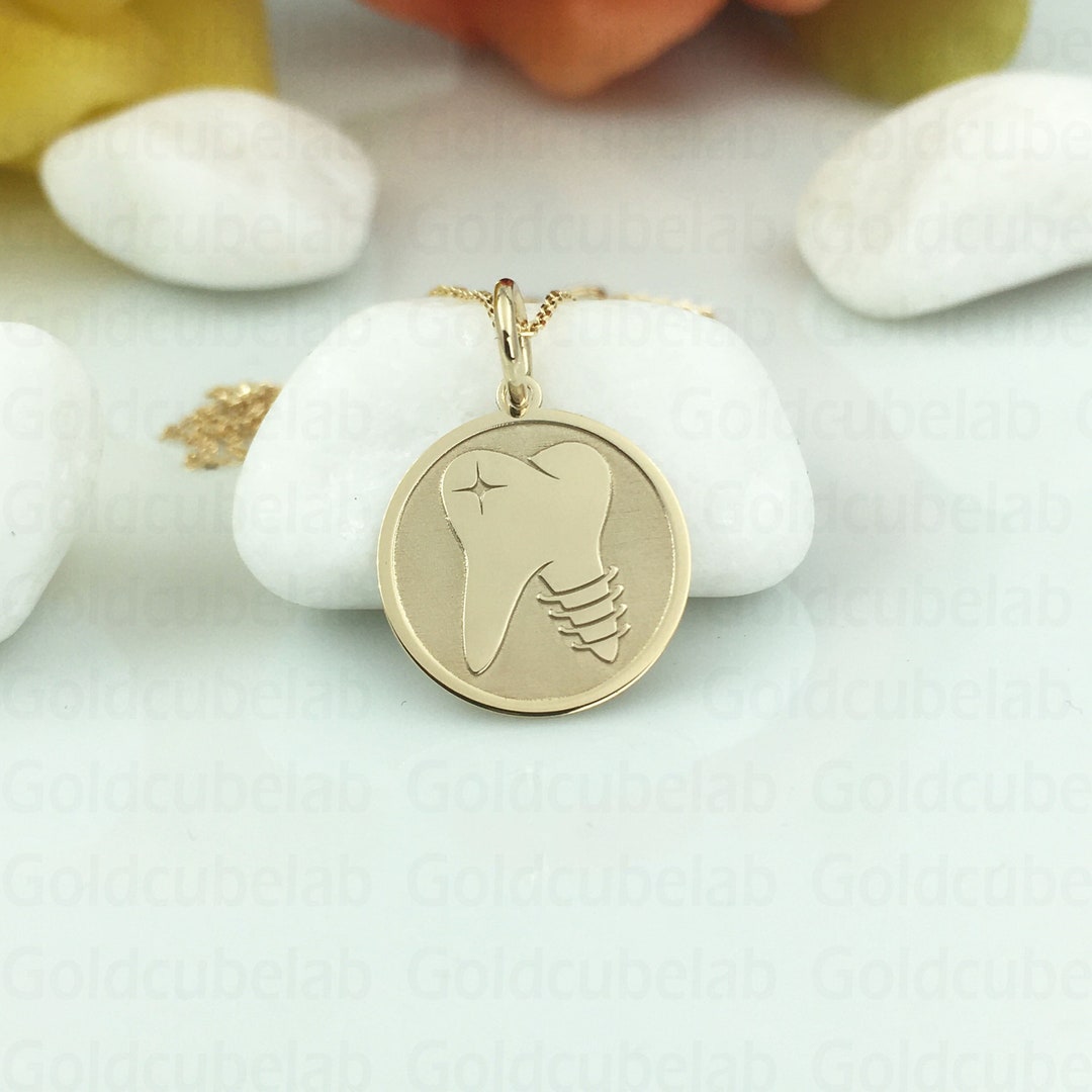 Real 14k Solid Gold Dentist Tooth Symbol, Custom Dental Assistant Gift ...