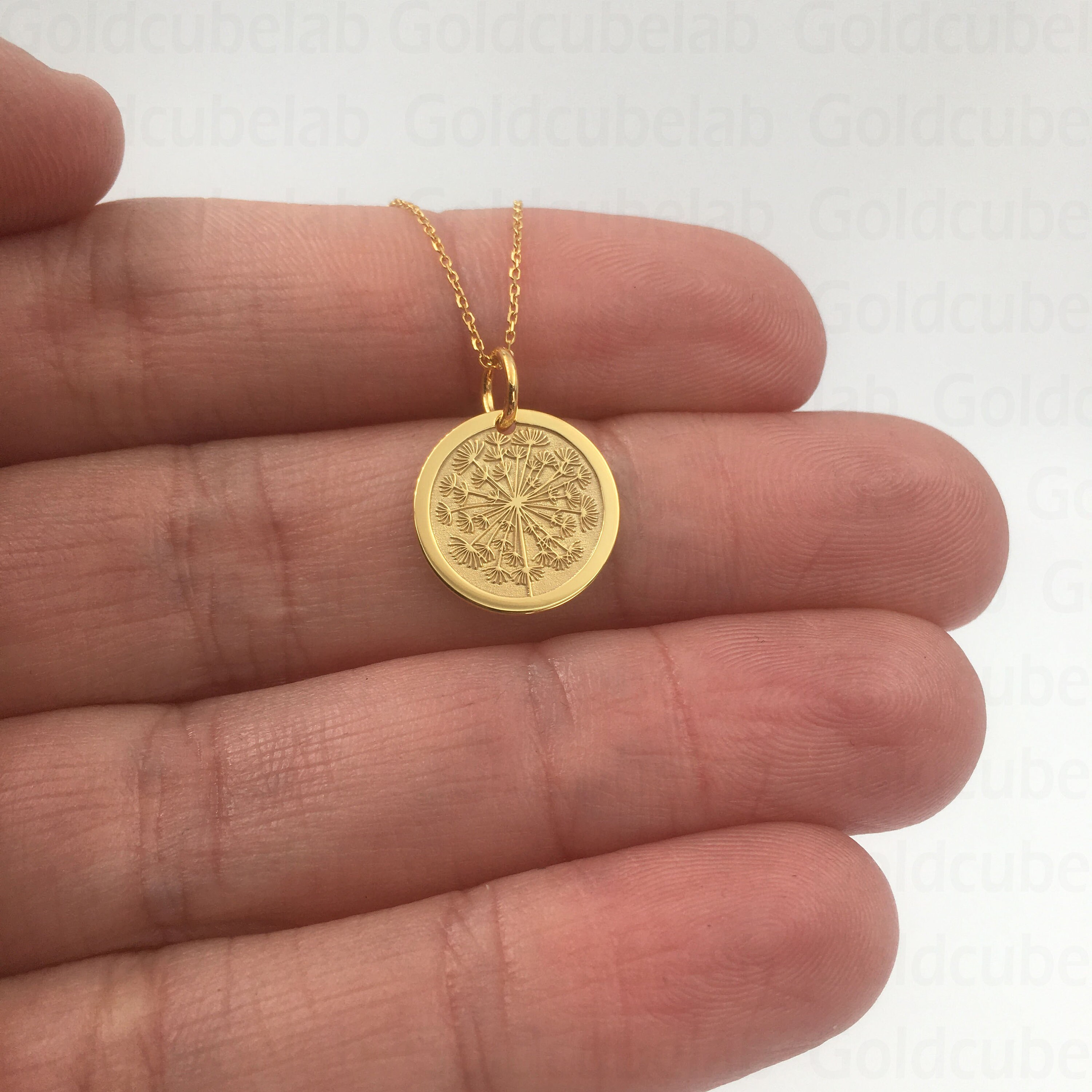 Real 14k Solid Gold Dandelion Necklace Pesronalized Dandelion - Etsy