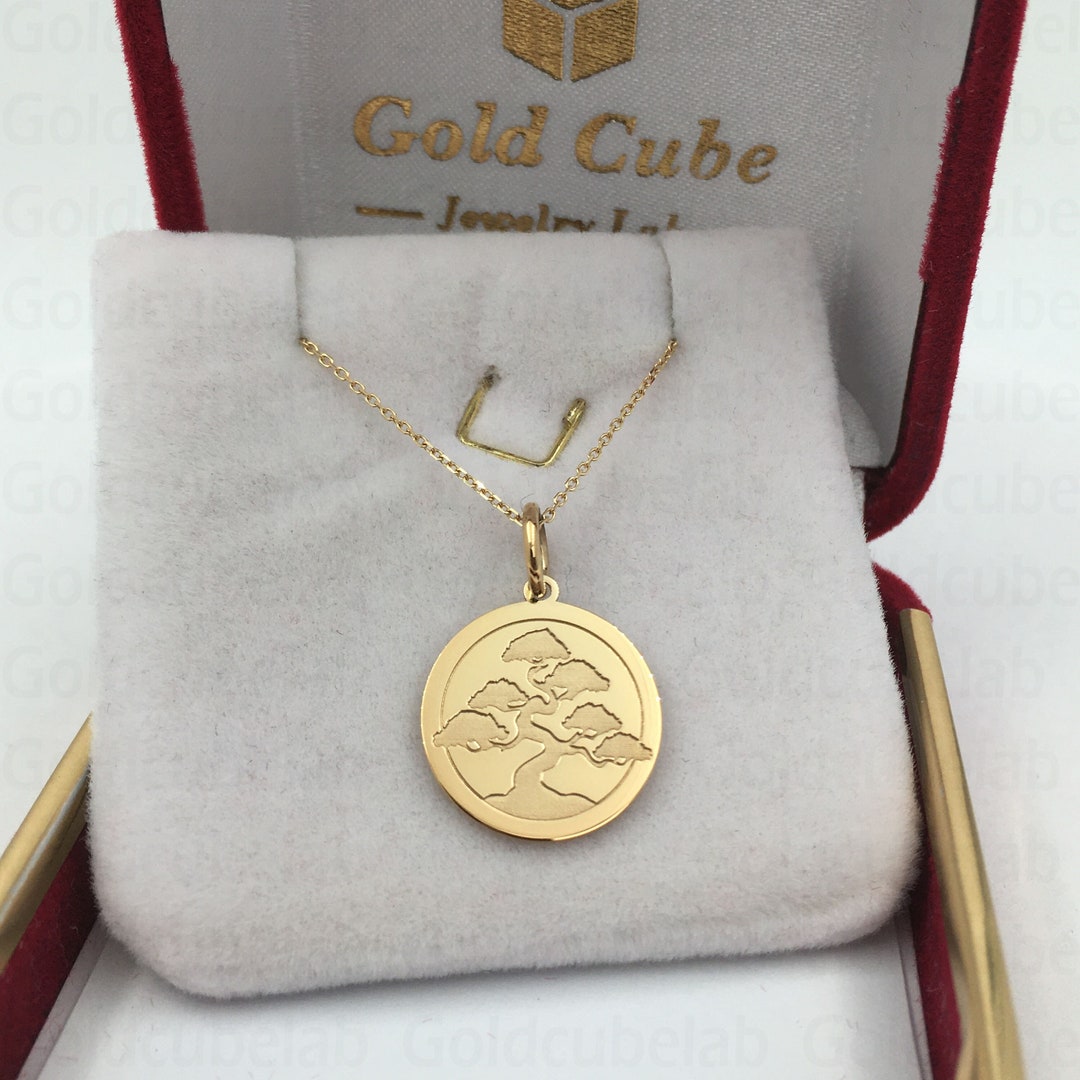 Real 14k Solid Gold Bonsai Tree Necklace, Personalized Japanese Bonsai ...