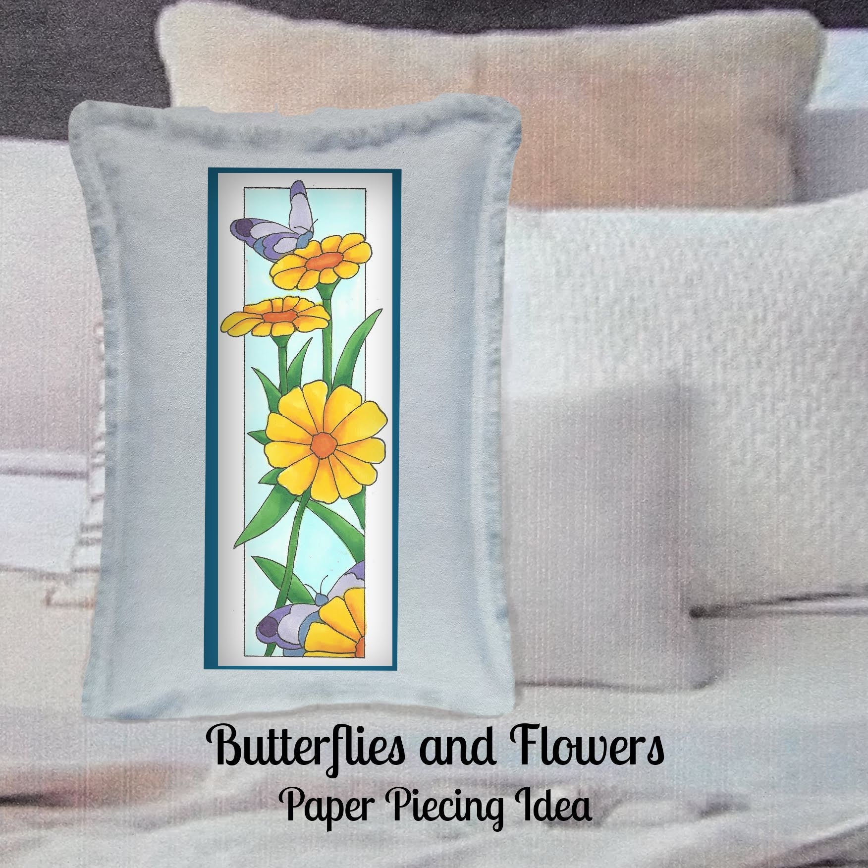 Butterfly and Flower Art, PDF PATTERN, Paper Piecing, Applique ...