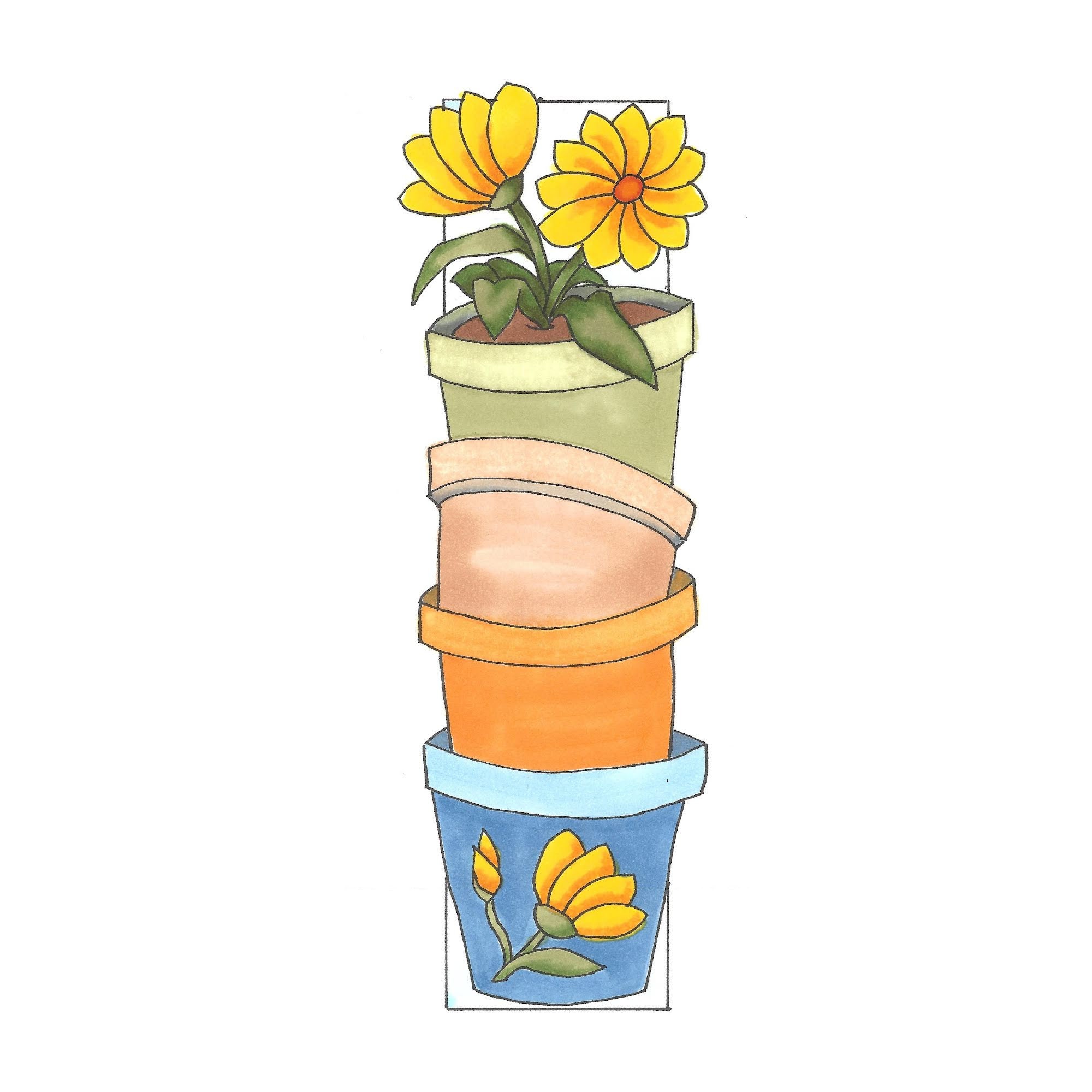 Flower Pot Art, Punch Needle Embroidery, PDF PATTERN, Flower Pot Decor ...