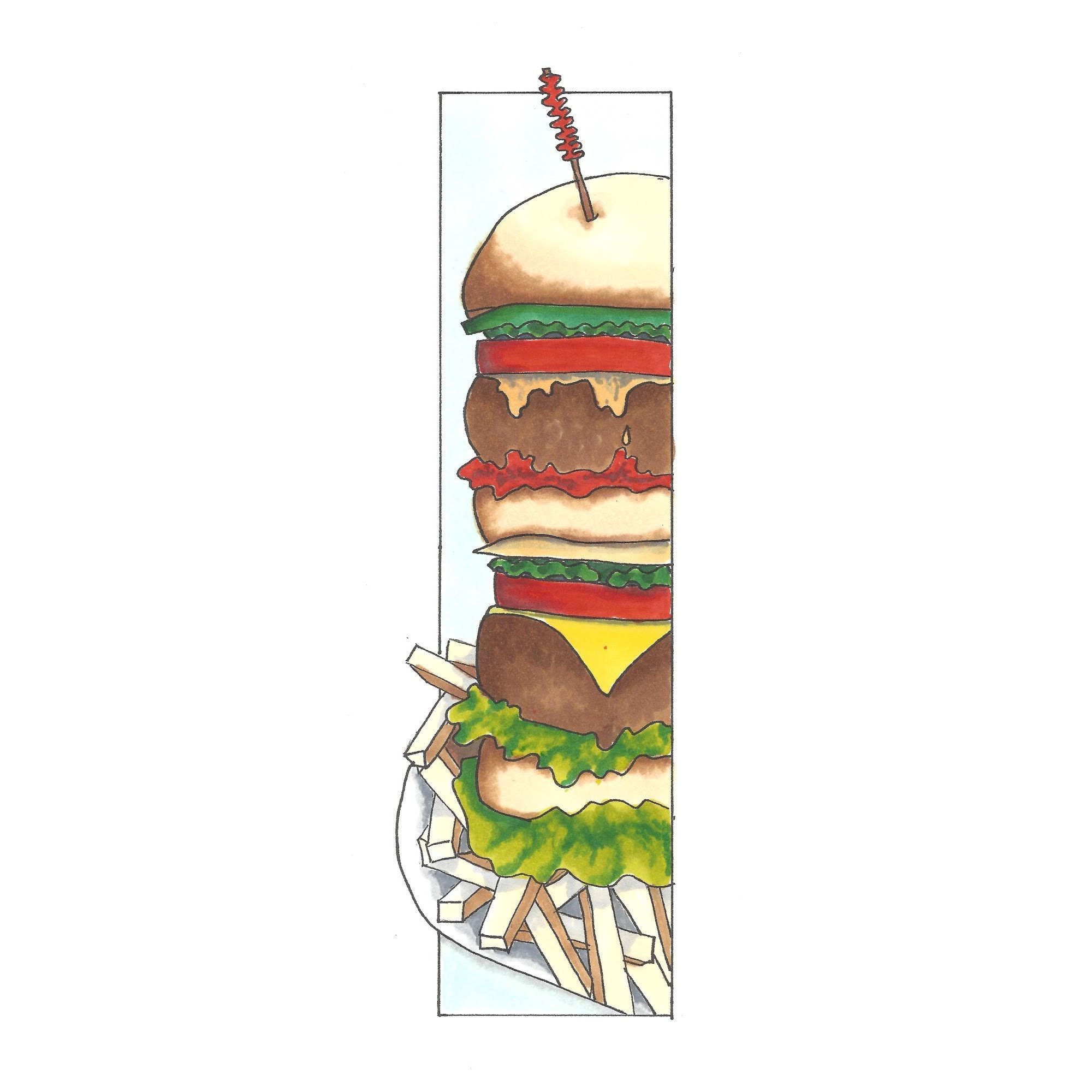 Hamburger Art ,punch Needle Embroidery, PDF PATTERN, Hamburger Decor ...