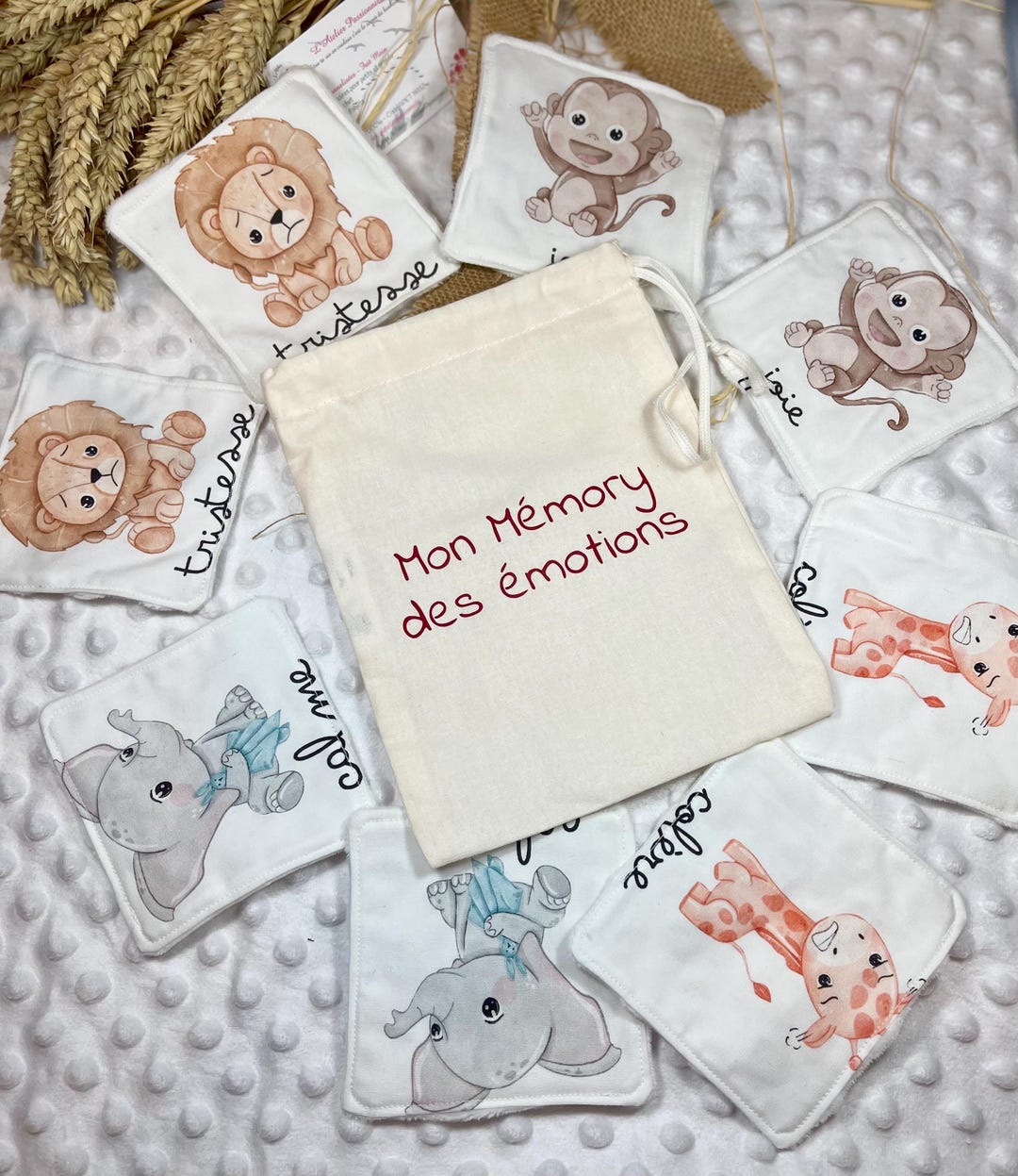 My First Memory Game of Emotions, Fabric Memory Game for Baby - Etsy
