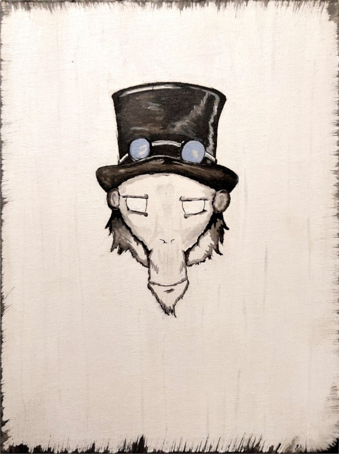 Monkey Steampunk Modern Acrylic Painting Black White - Etsy