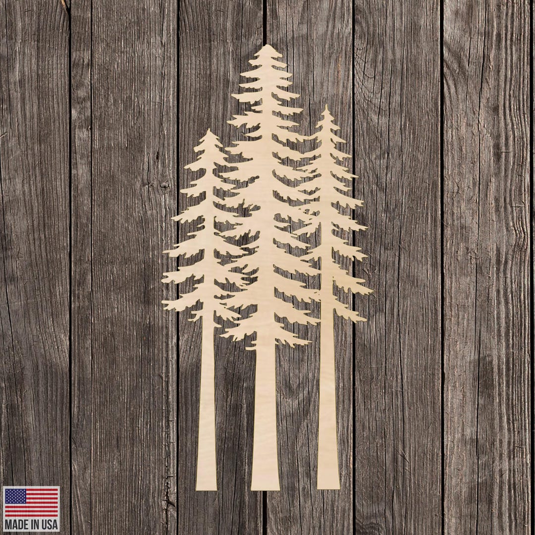 Tall Forest Trees – Intricate Woodland Style Wooden Cutouts for Wall ...
