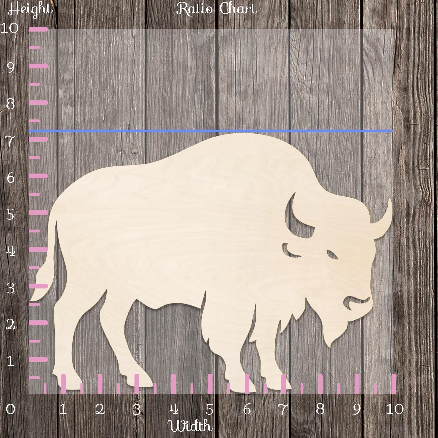 Buffalo Bison Shape Wood Cutout Various Sizes for DIY (unfinished Wood ...